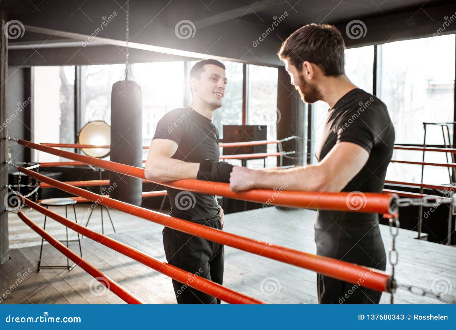 Men Having a Break on the Boxing Ring Stock Image - Image of sport ...