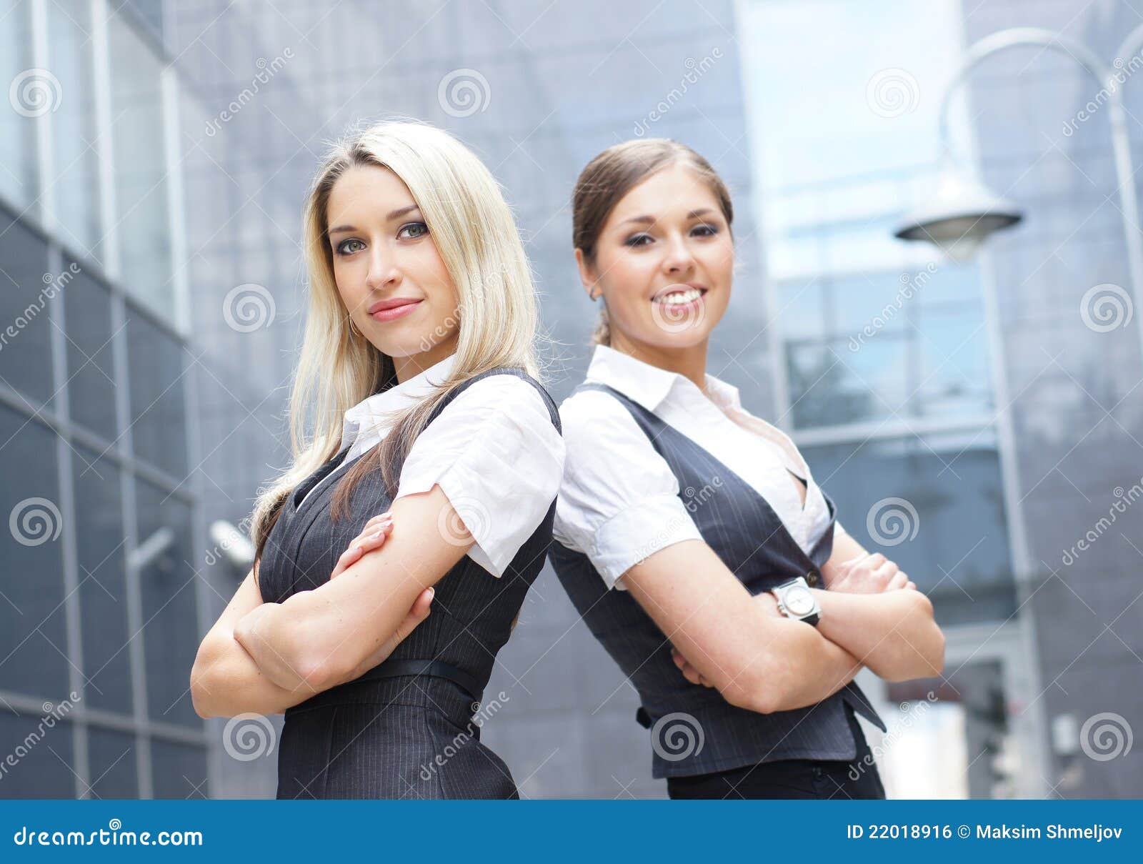 Two Attractive Business Women Stock Photo - Image of elegant, blond ...