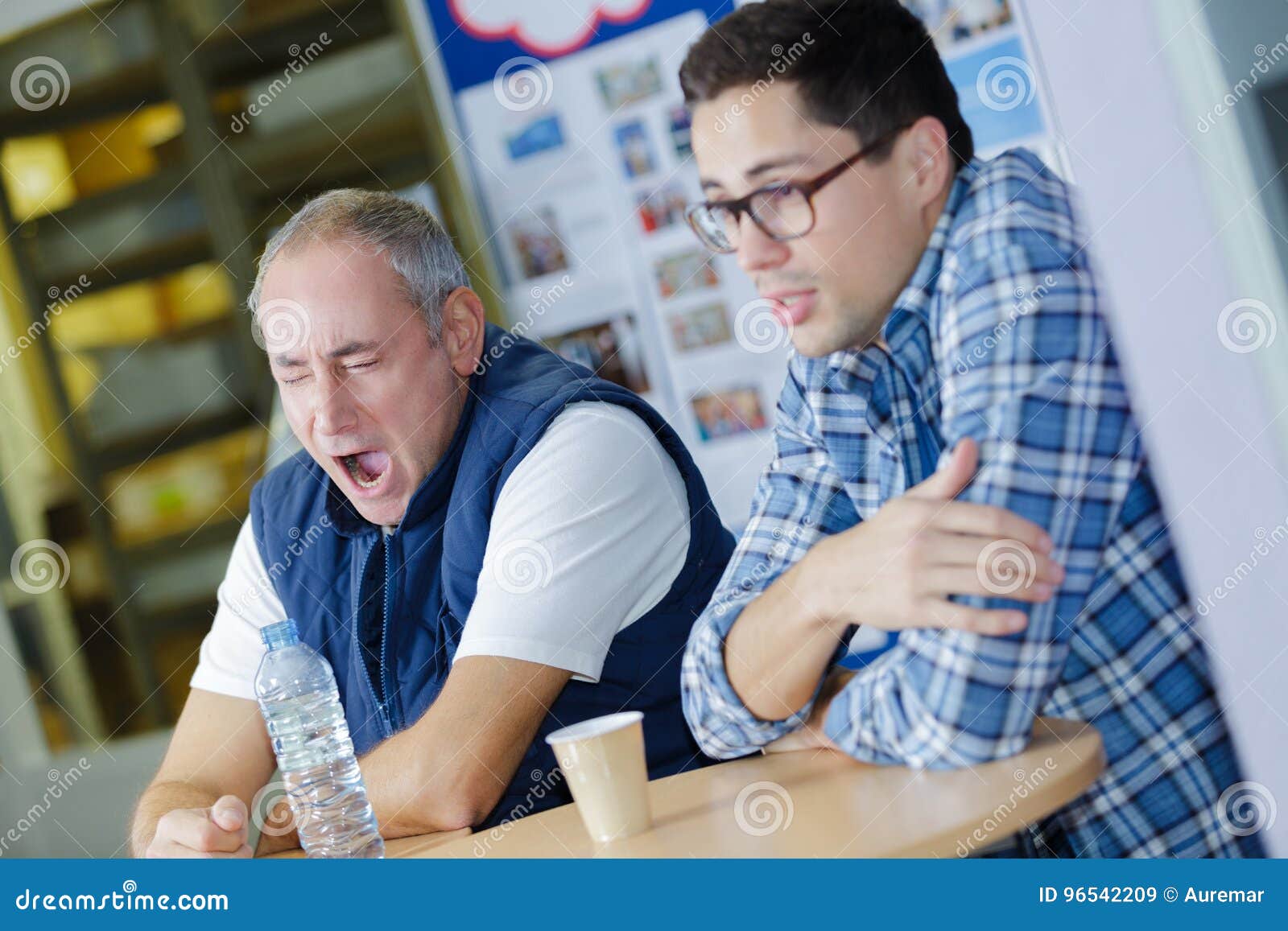 Two Attractive Construction Workers Having Coffee Break Stock Image ...