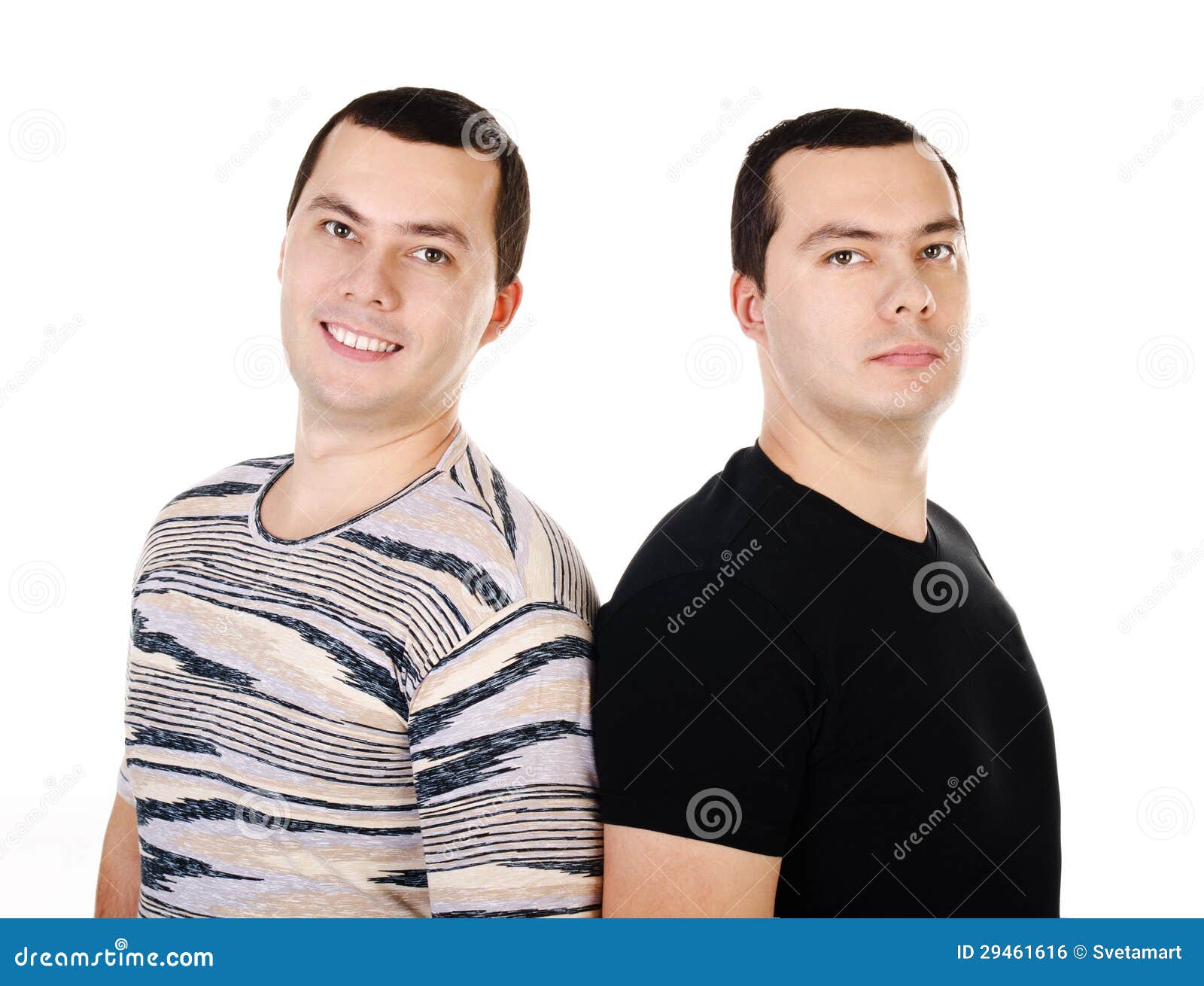 Two Attractive Positive Smiling Young Men Twins Isolated Stock Photo ...