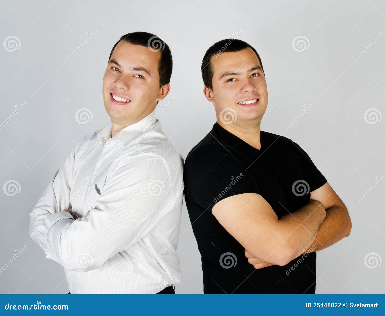 Two Attractive Smile Young Men Twins Stock Photo - Image of twins ...