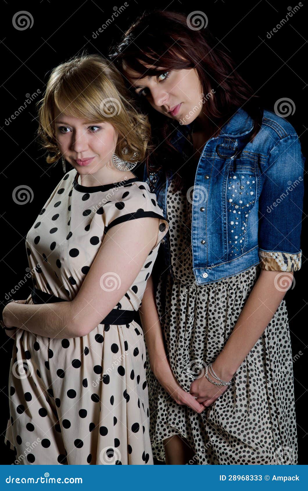 Two Attractive Trendy Young Woman Stock Image - Image of horizontal ...