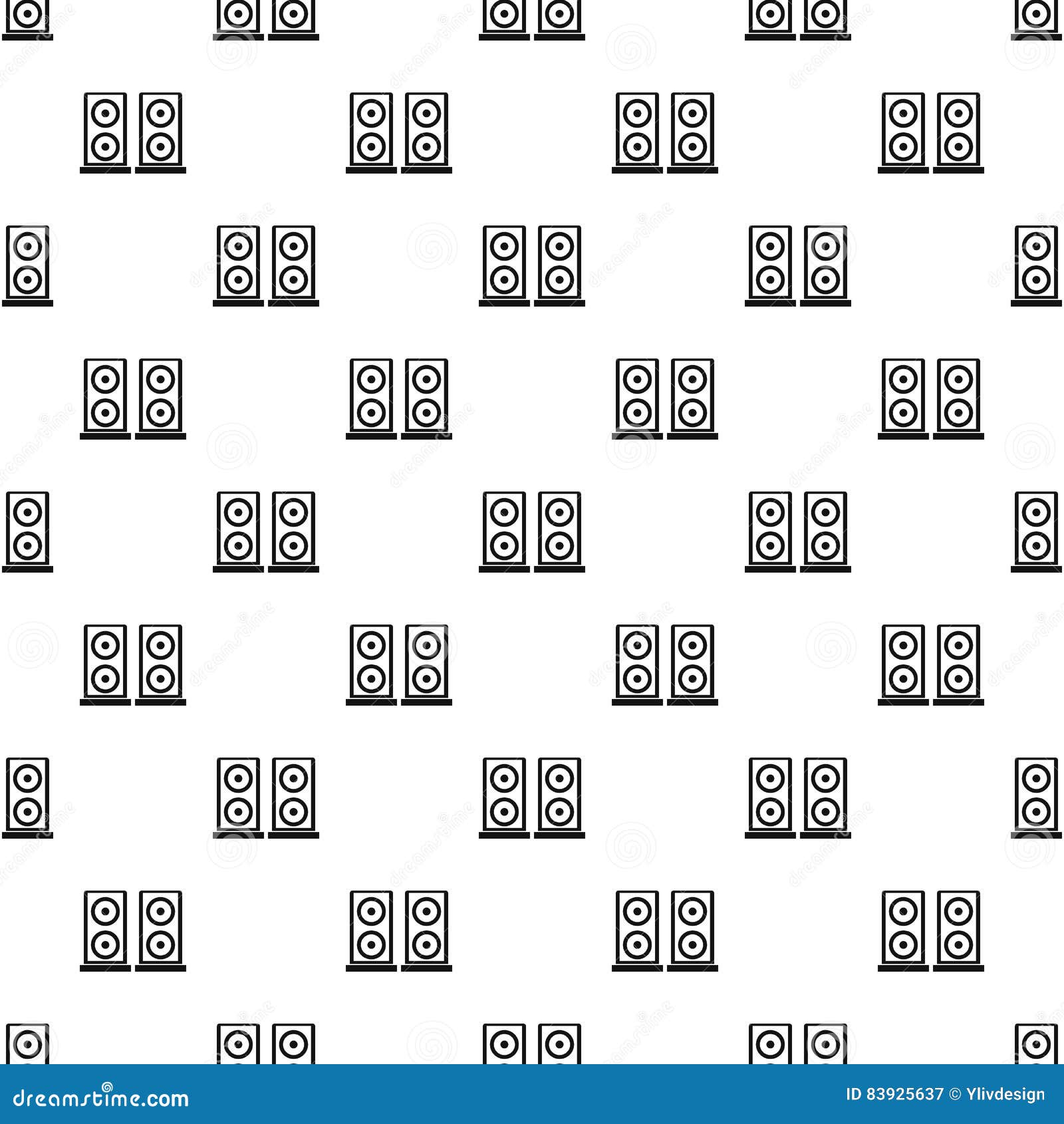 Two Audio Speakers Pattern, Simple Style Stock Vector - Illustration of ...