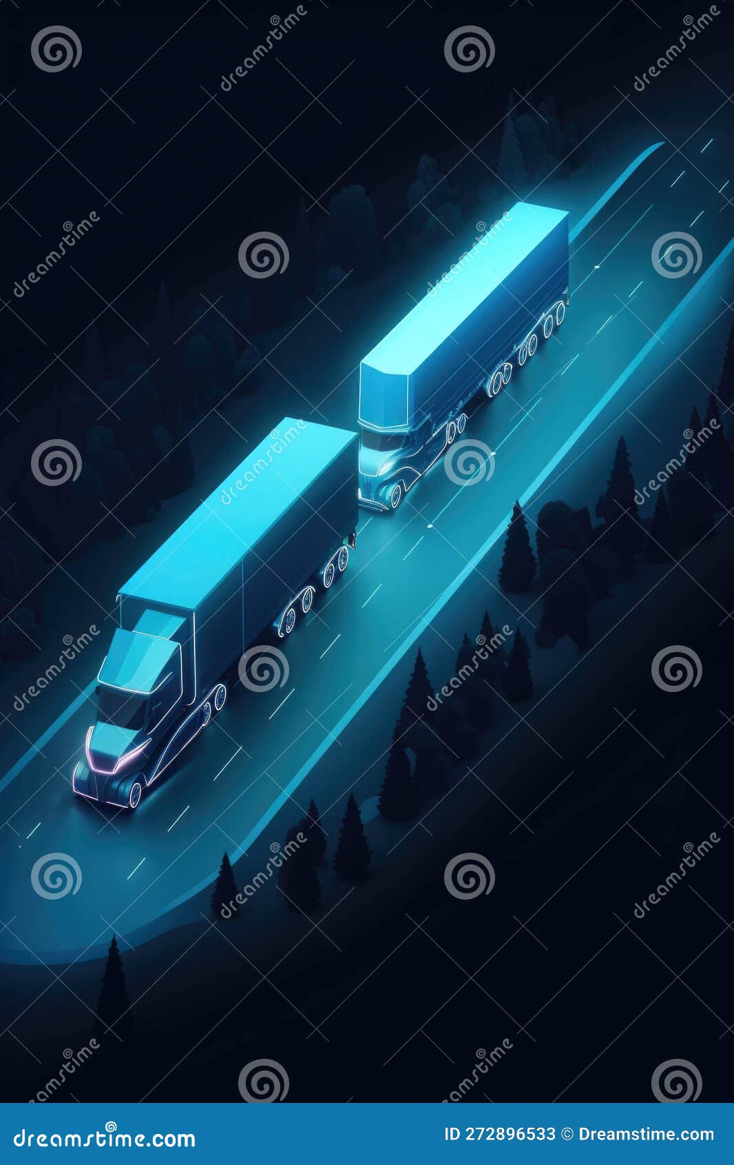 Two Autonomously Driven Trucks Driving Side By Side Using AI To ...