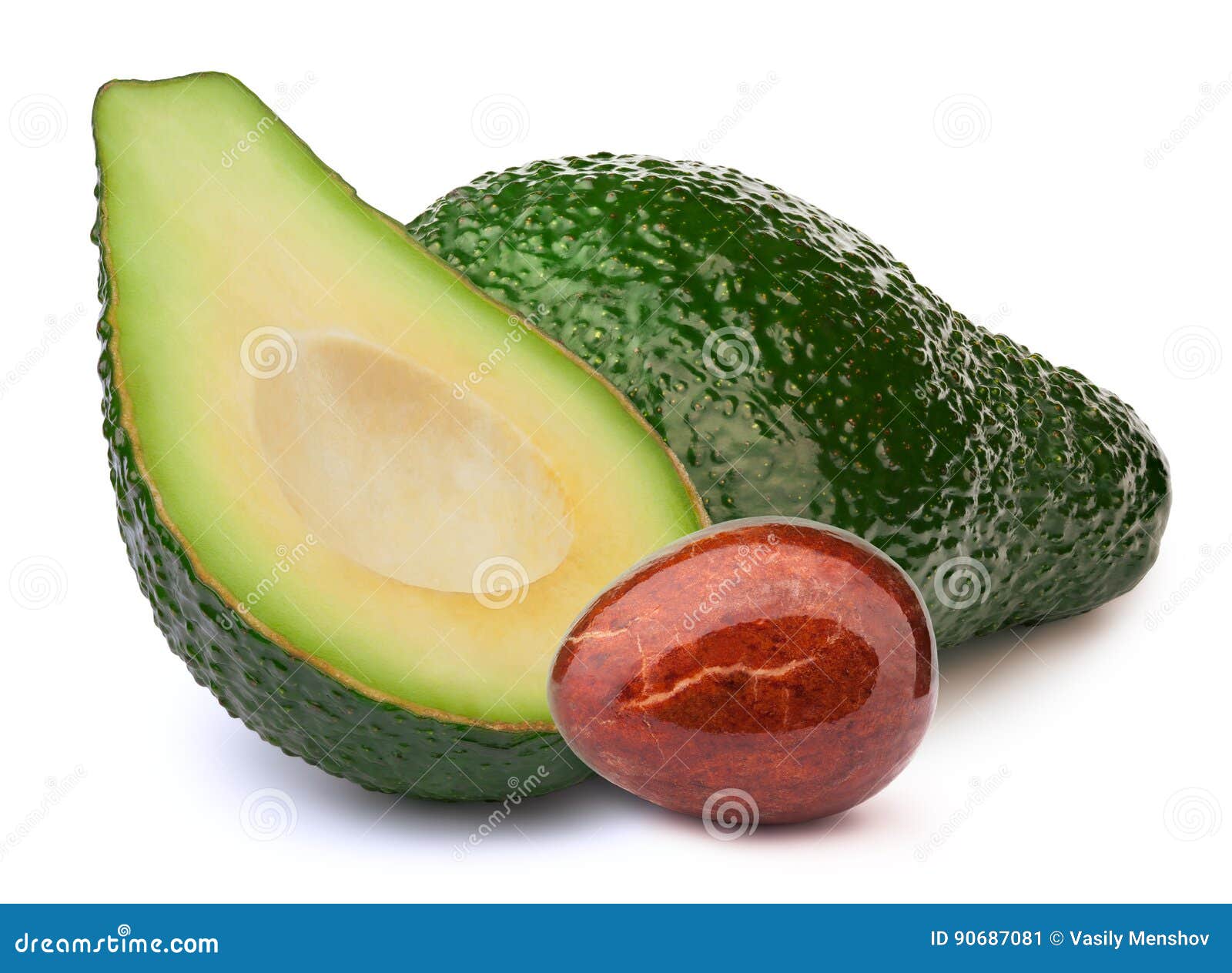 Two avocados isolated stock image. Image of core, slice - 90687081
