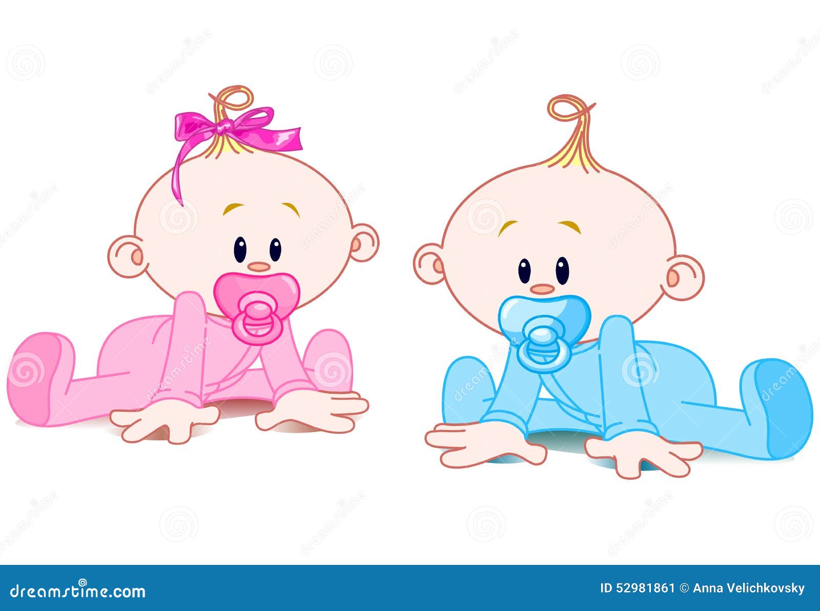 Two Babies stock vector. Illustration of greeting, cheerful - 52981861