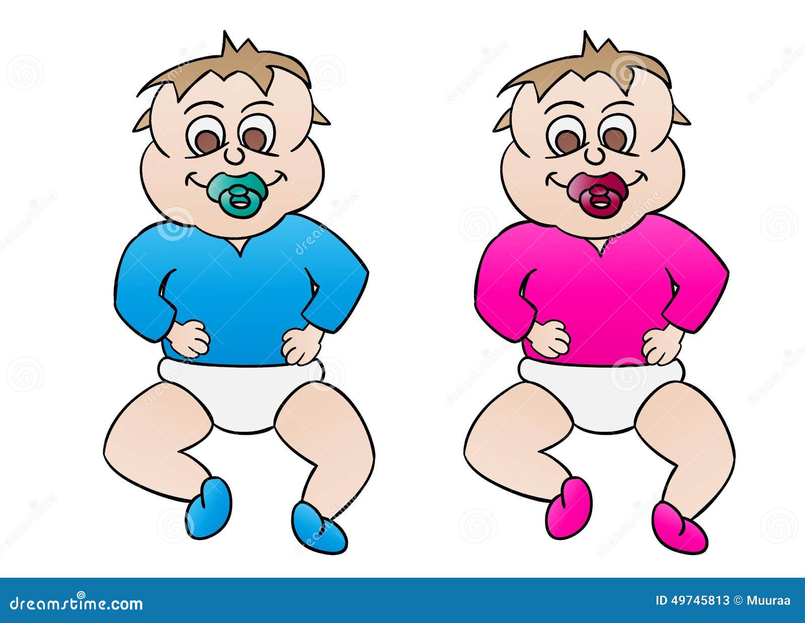 Two babies stock vector. Illustration of child, blue - 49745813