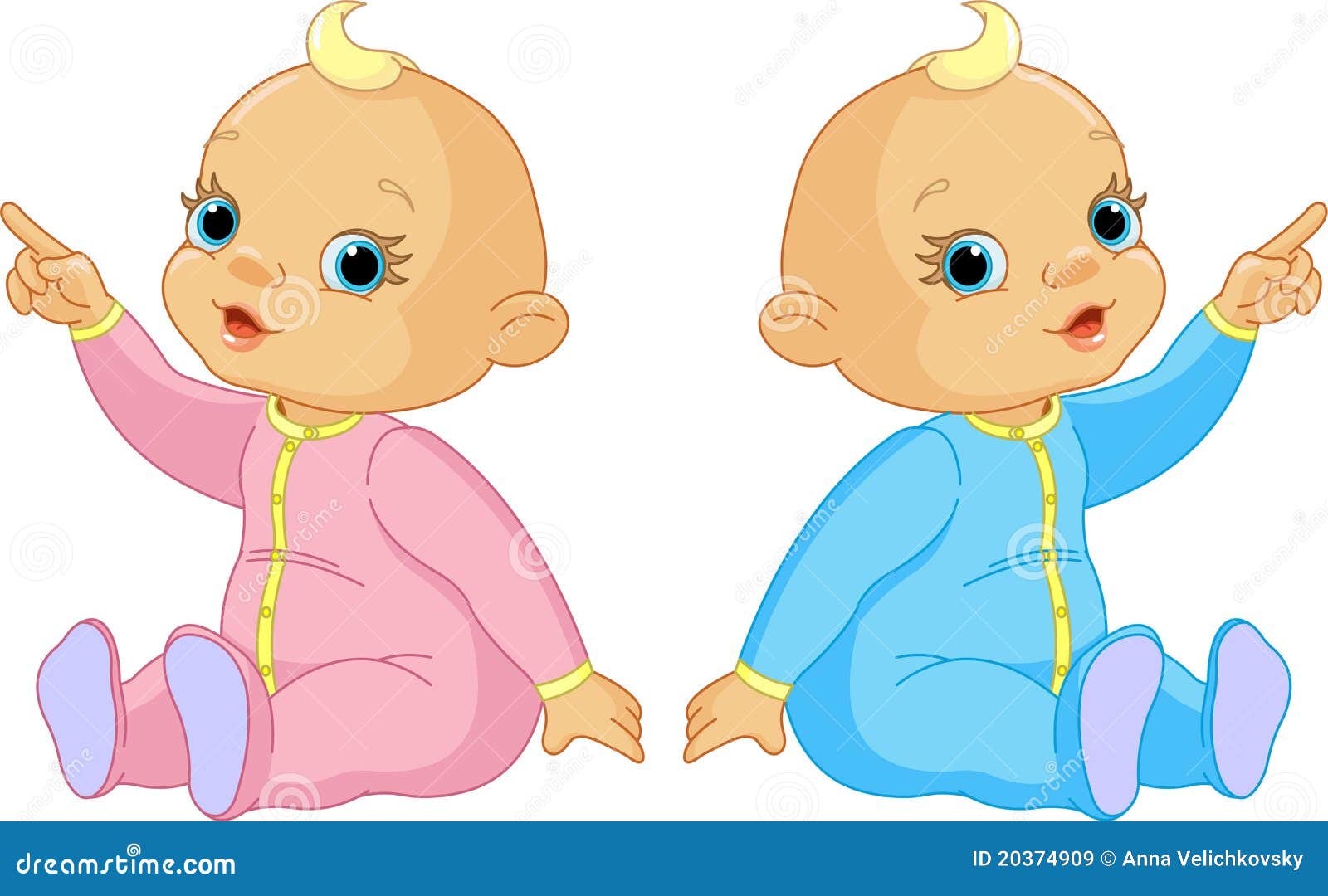 Two Babies pointing stock vector. Illustration of girl - 20374909