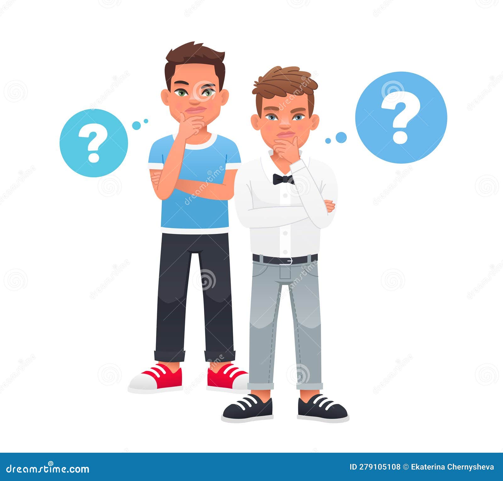 Two Babies Surrounded by Question Bubbles. Children S Problems Stock ...