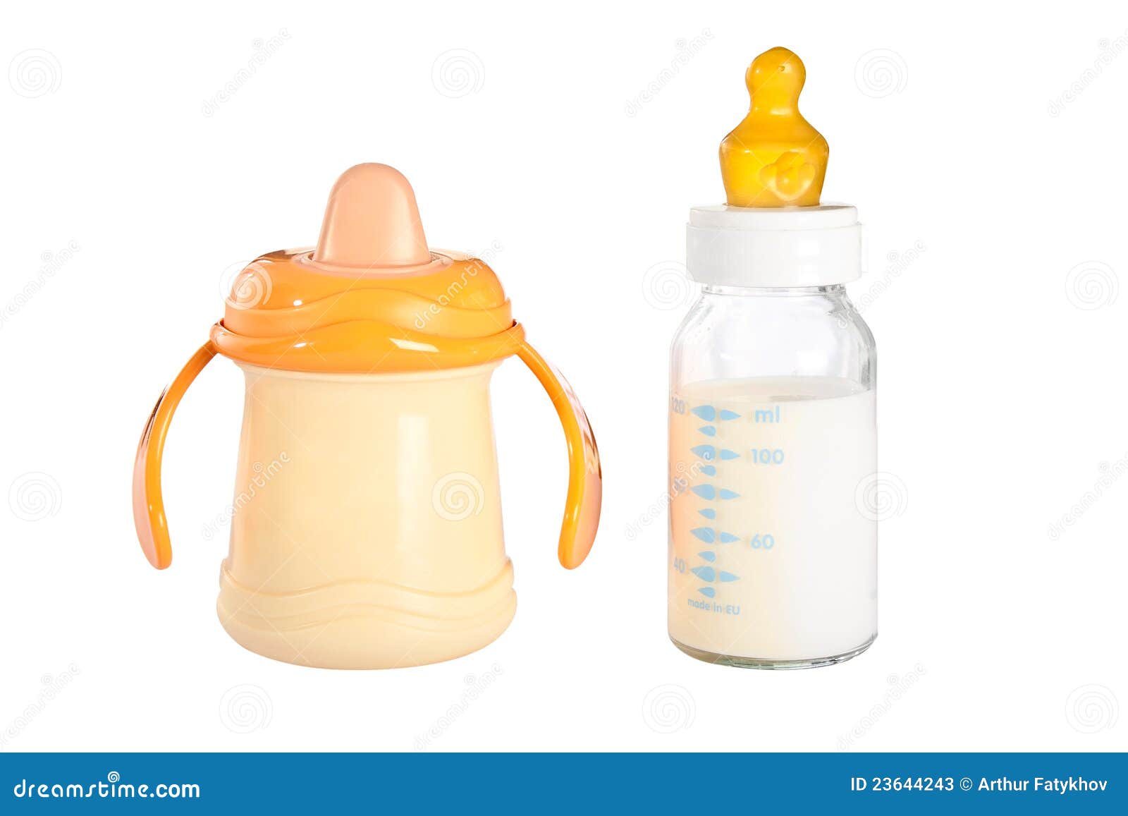 Two baby bottles stock image. Image of care, nutritional - 23644243