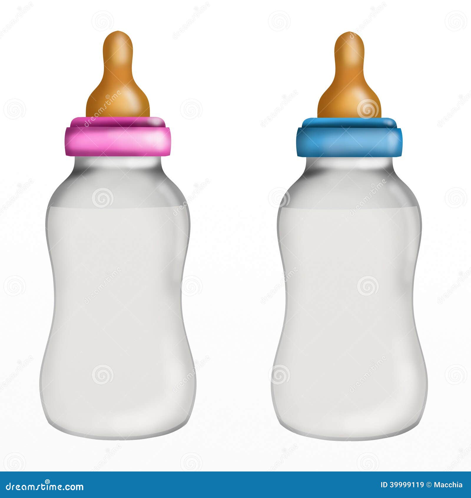 Two baby bottles with milk stock illustration. Illustration of bottles ...