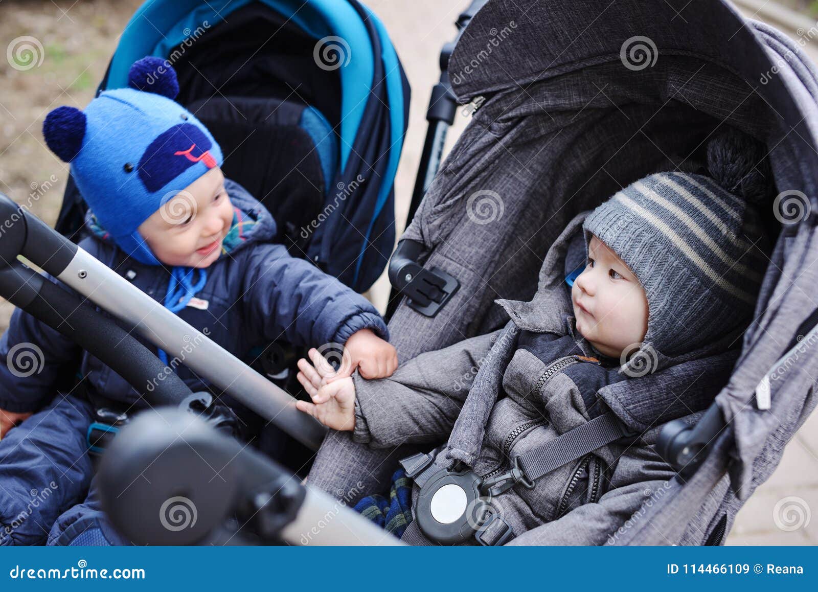 Two stroller friends stock image. Image of ordinary - 114466109