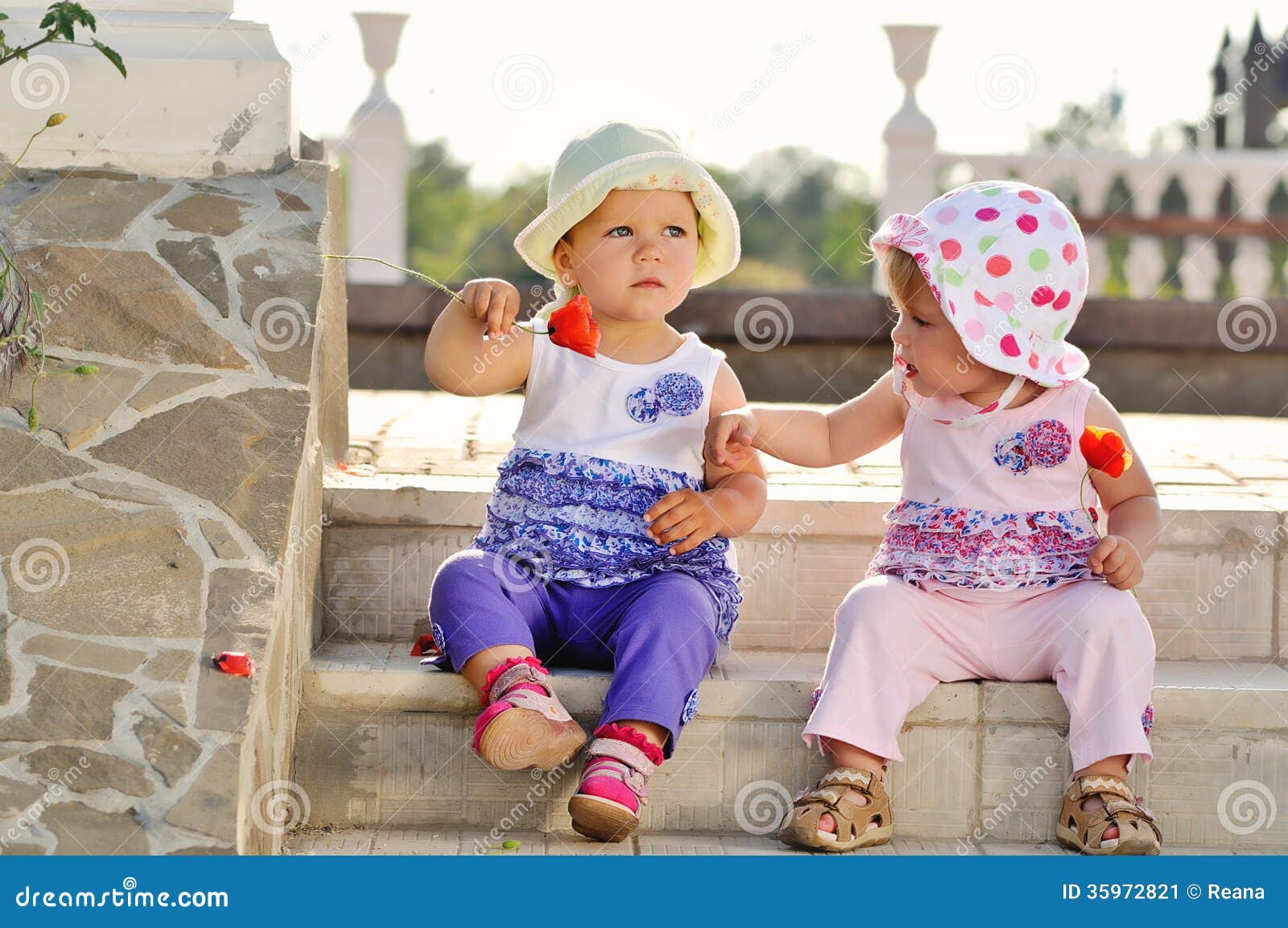 Two baby friends stock image. Image of baby, girls, freedom - 35972821