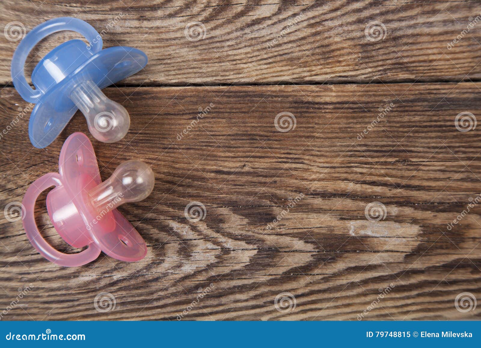 Two Baby Pacifier Red and Blue Stock Image - Image of comforter ...