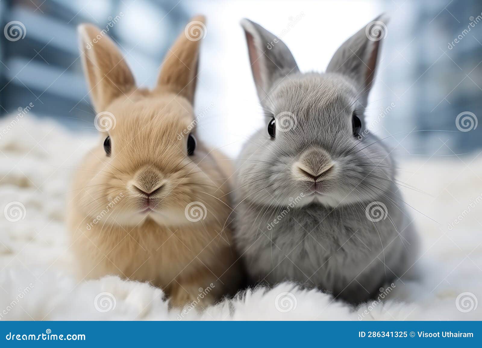 Two Baby Wild Rabbits, Cute Stock Illustration - Illustration of rodent ...