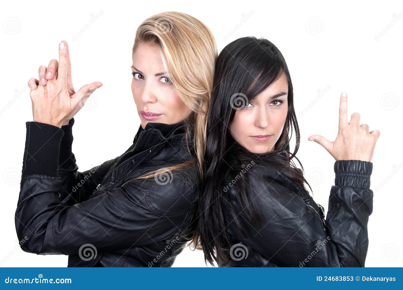 Two bad girls stock image. Image of communication, attractive - 24683853
