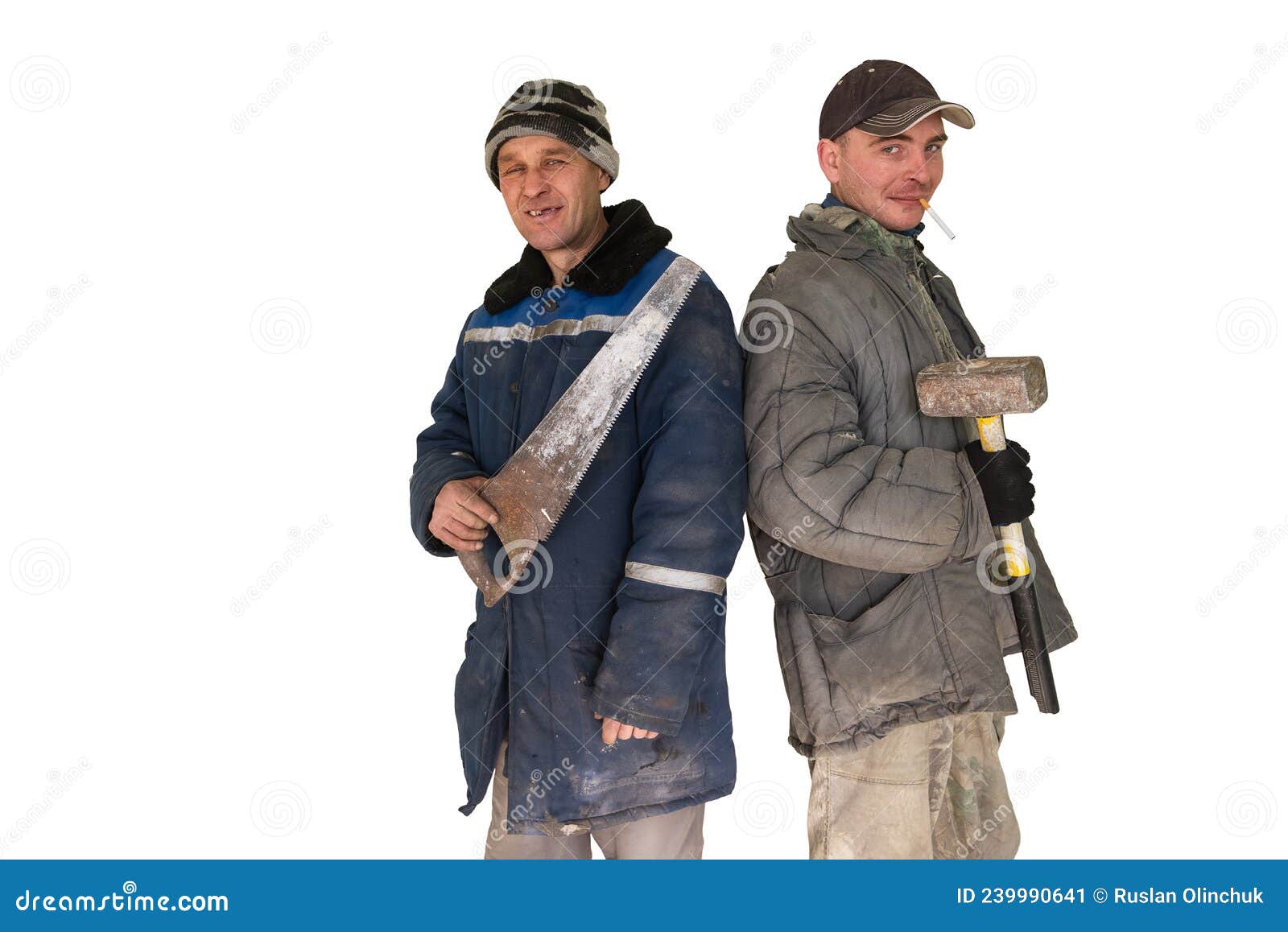 Two Bad Unskilled Builder Workers Stock Image - Image of handyman ...