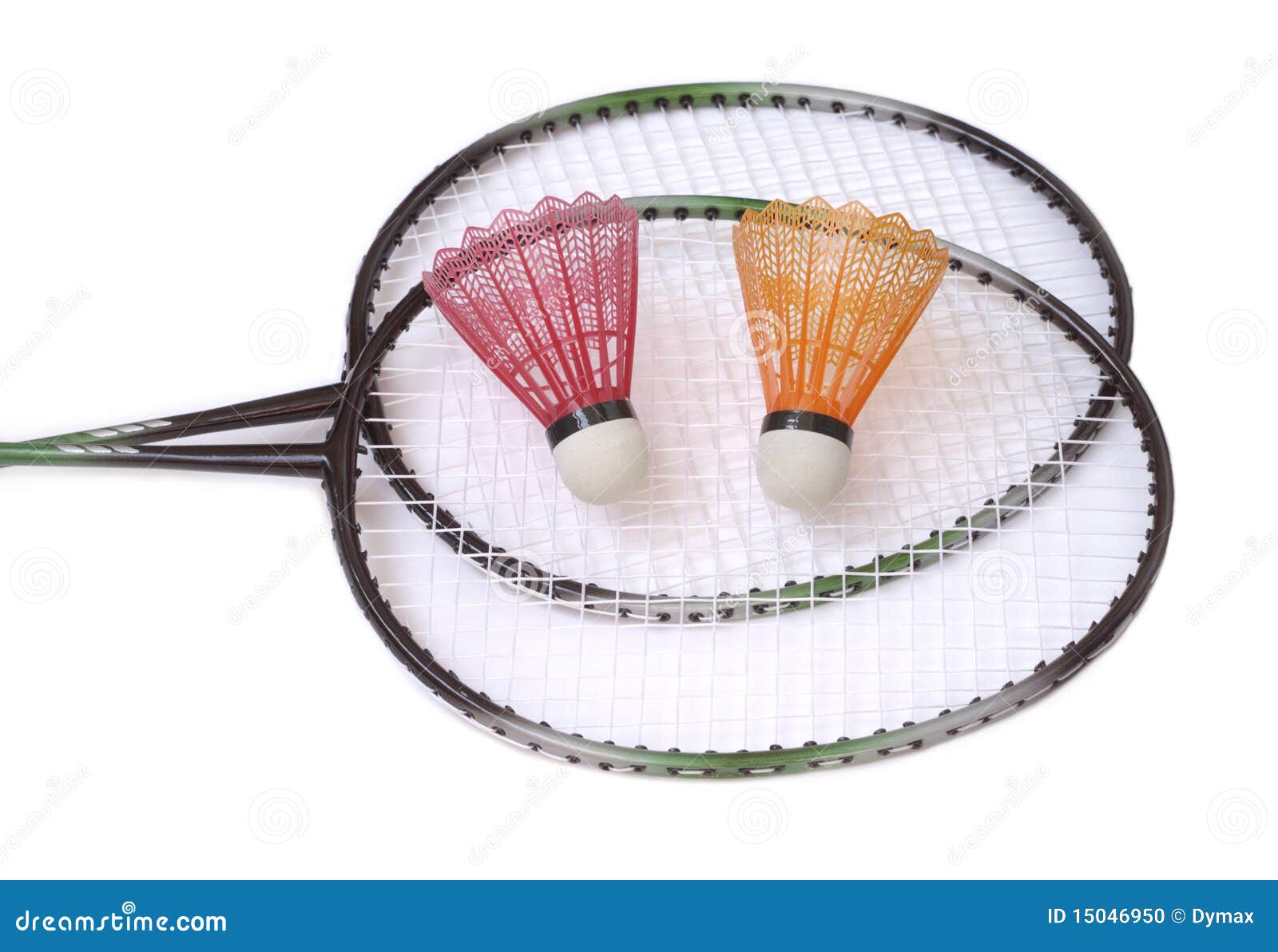 Two Badminton Racquets with Shuttlecocks Stock Photo - Image of active ...
