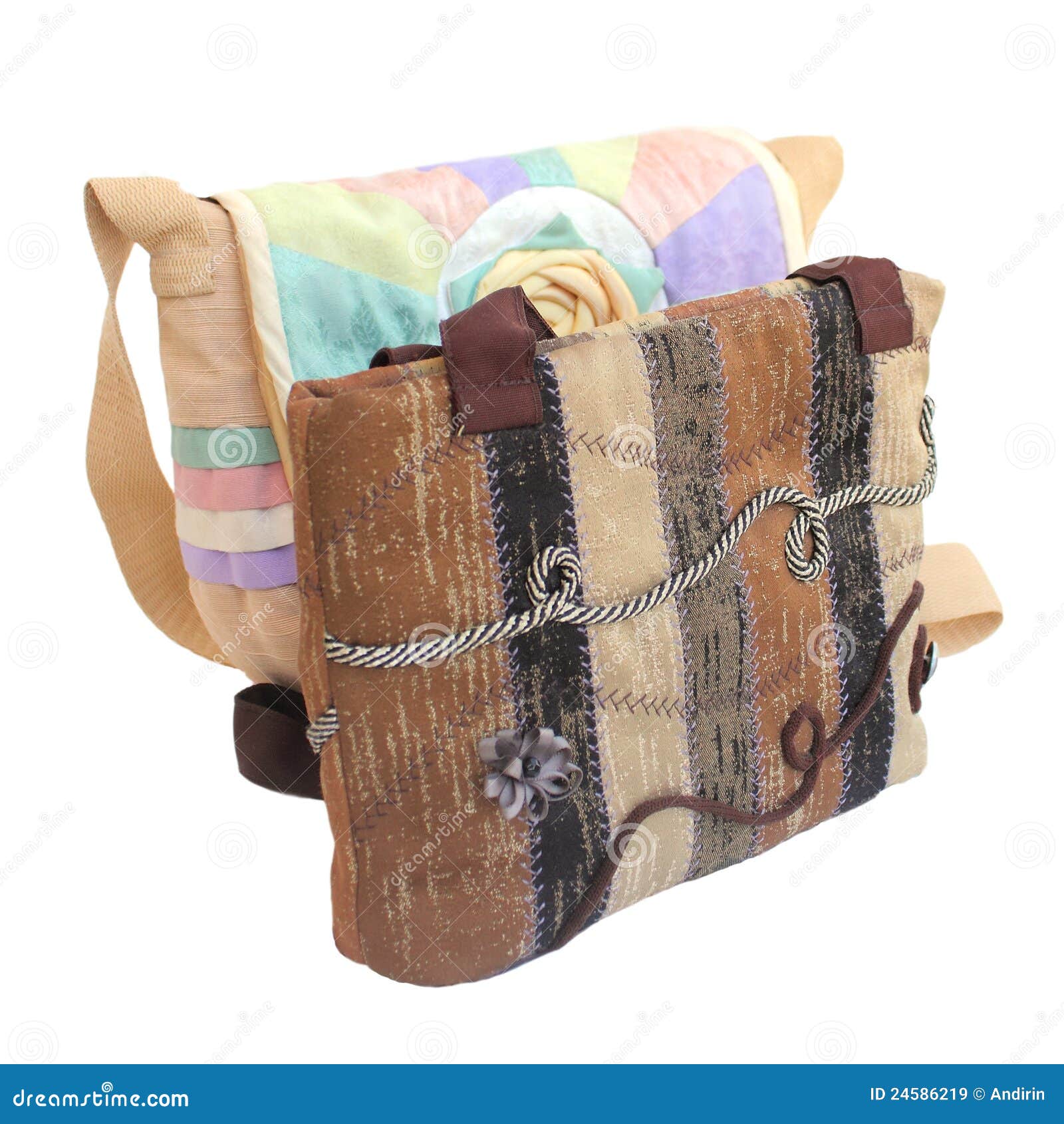 Two bags of fabric . stock image. Image of curl, blue - 24586219