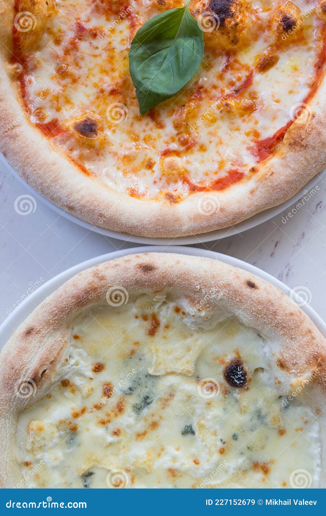 Two Baked Pizzas Ready for Lunch on a Table Stock Image - Image of ...