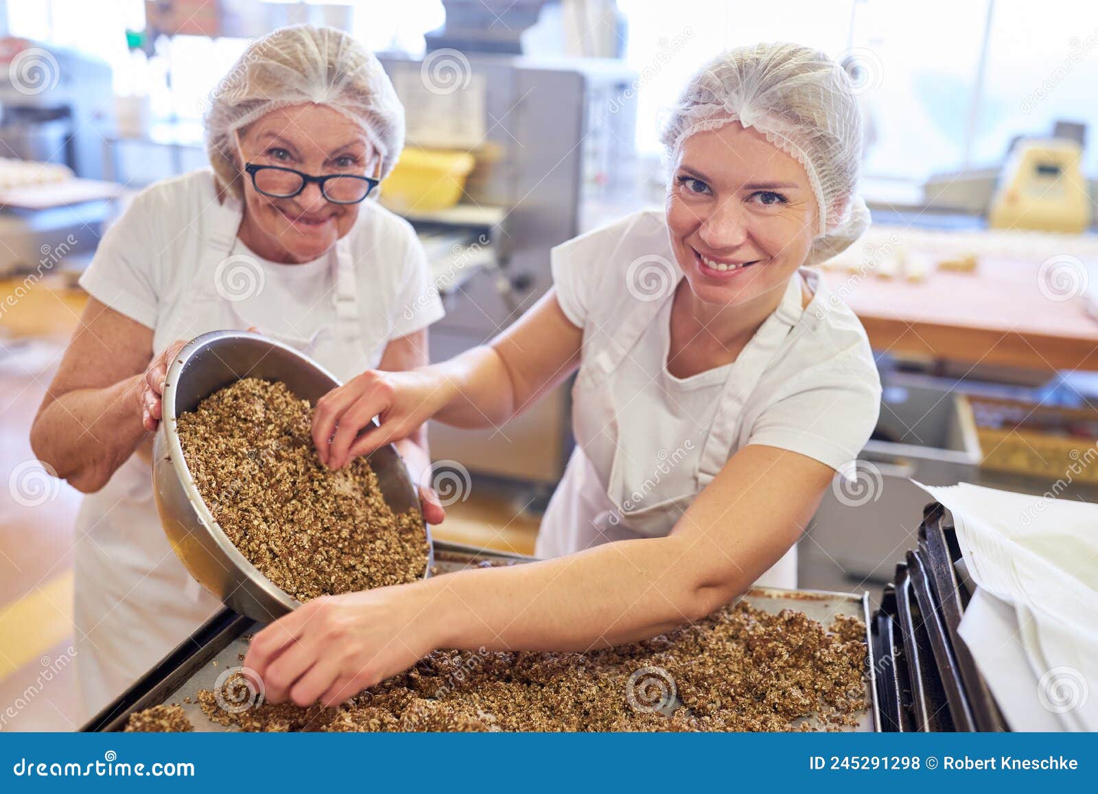Two Bakers Mixing Grains for Baking while Baking Stock Photo - Image of ...