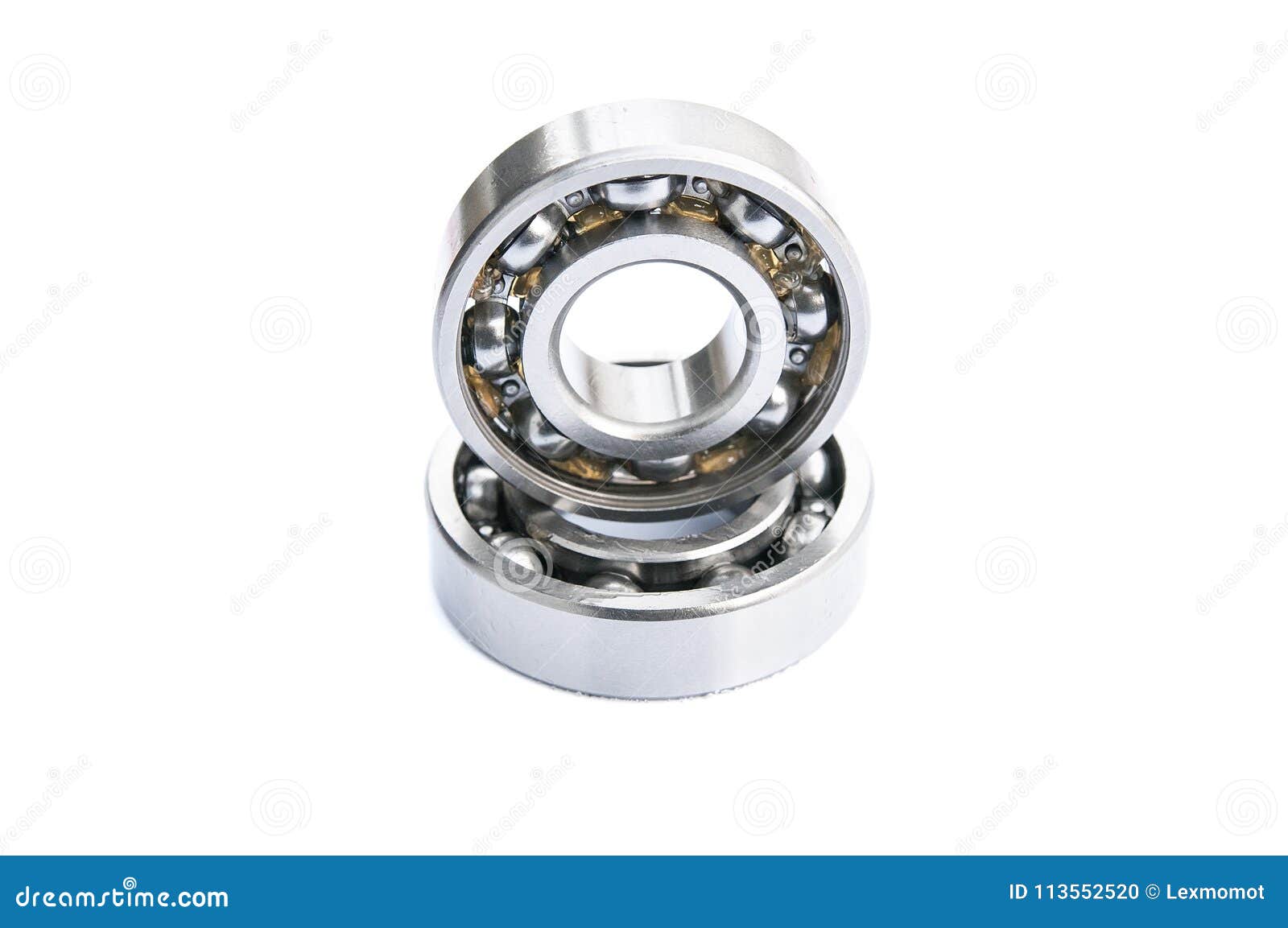 Two Ball Bearings, Isolated on White Background with Clipping Path ...