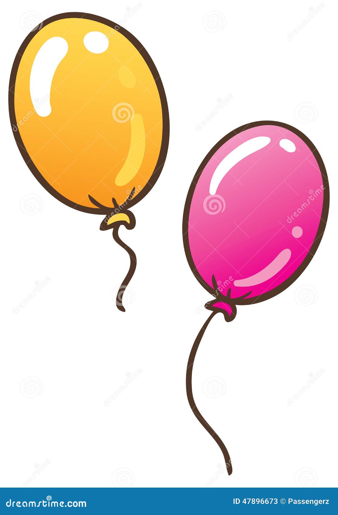 Two balloons. stock illustration. Illustration of flower - 47896673