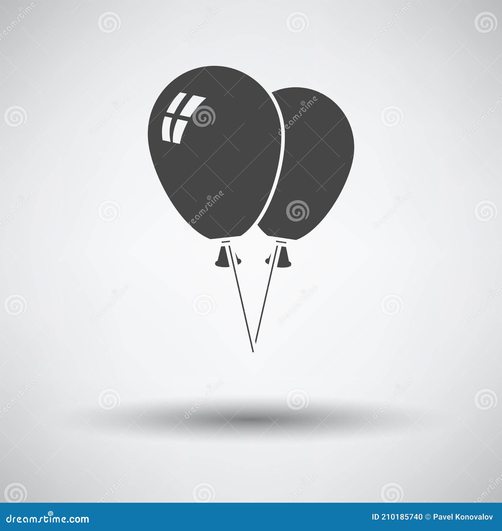 Two Balloons Icon stock vector. Illustration of flying - 210185740