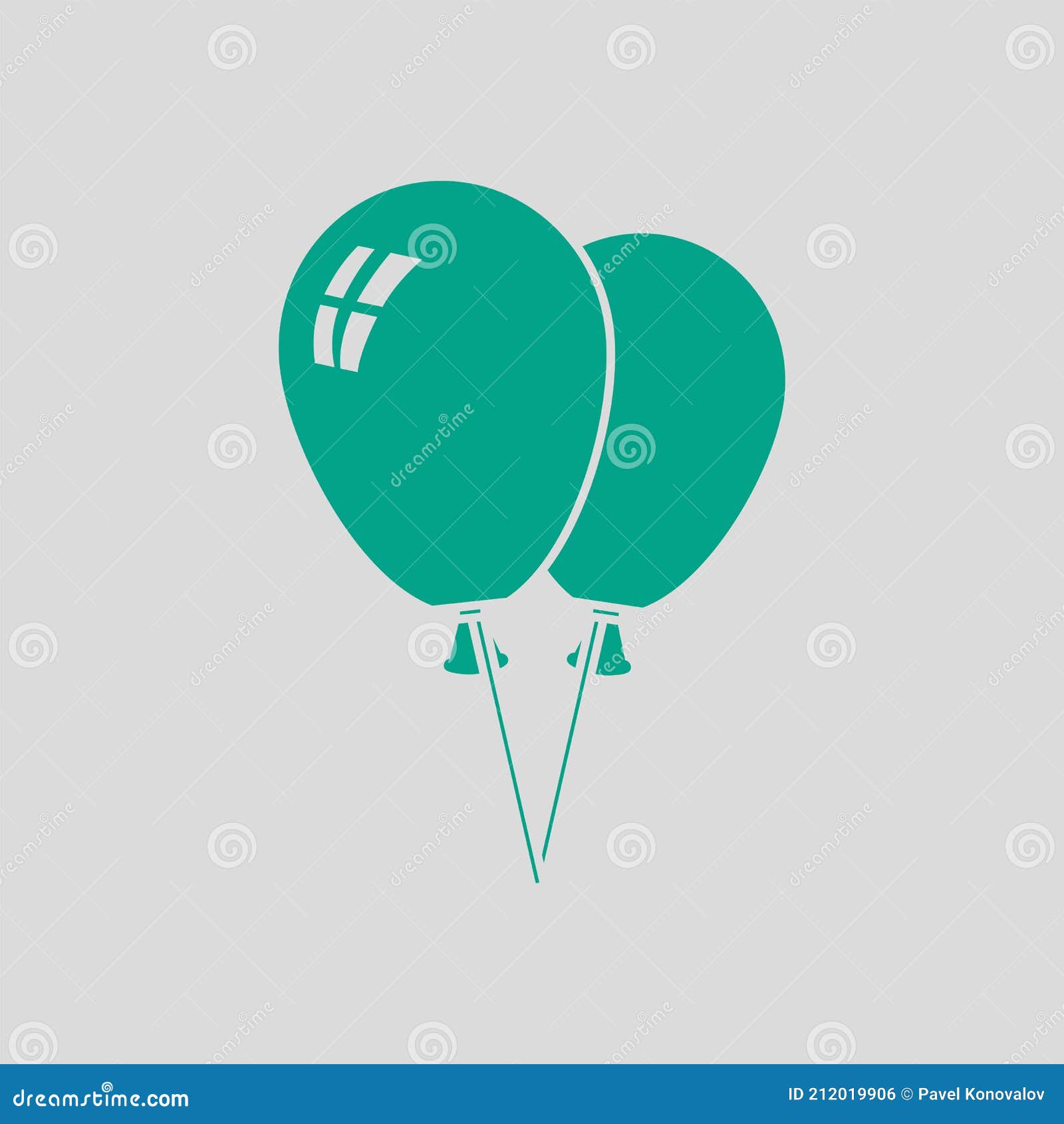 Two Balloons Icon stock vector. Illustration of happy - 212019906