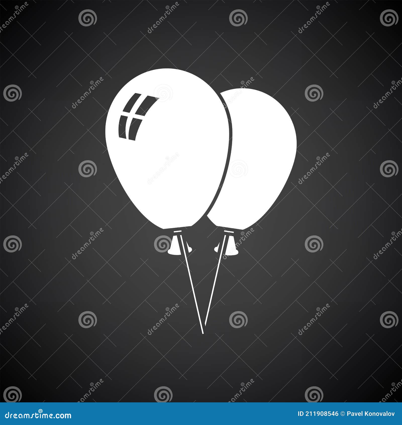 Two Balloons Icon stock vector. Illustration of gift - 211908546