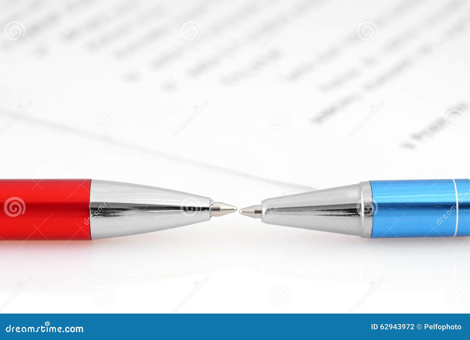 Two Ballpoint Pen Tips Facing Each Other. Stock Photo - Image of ...