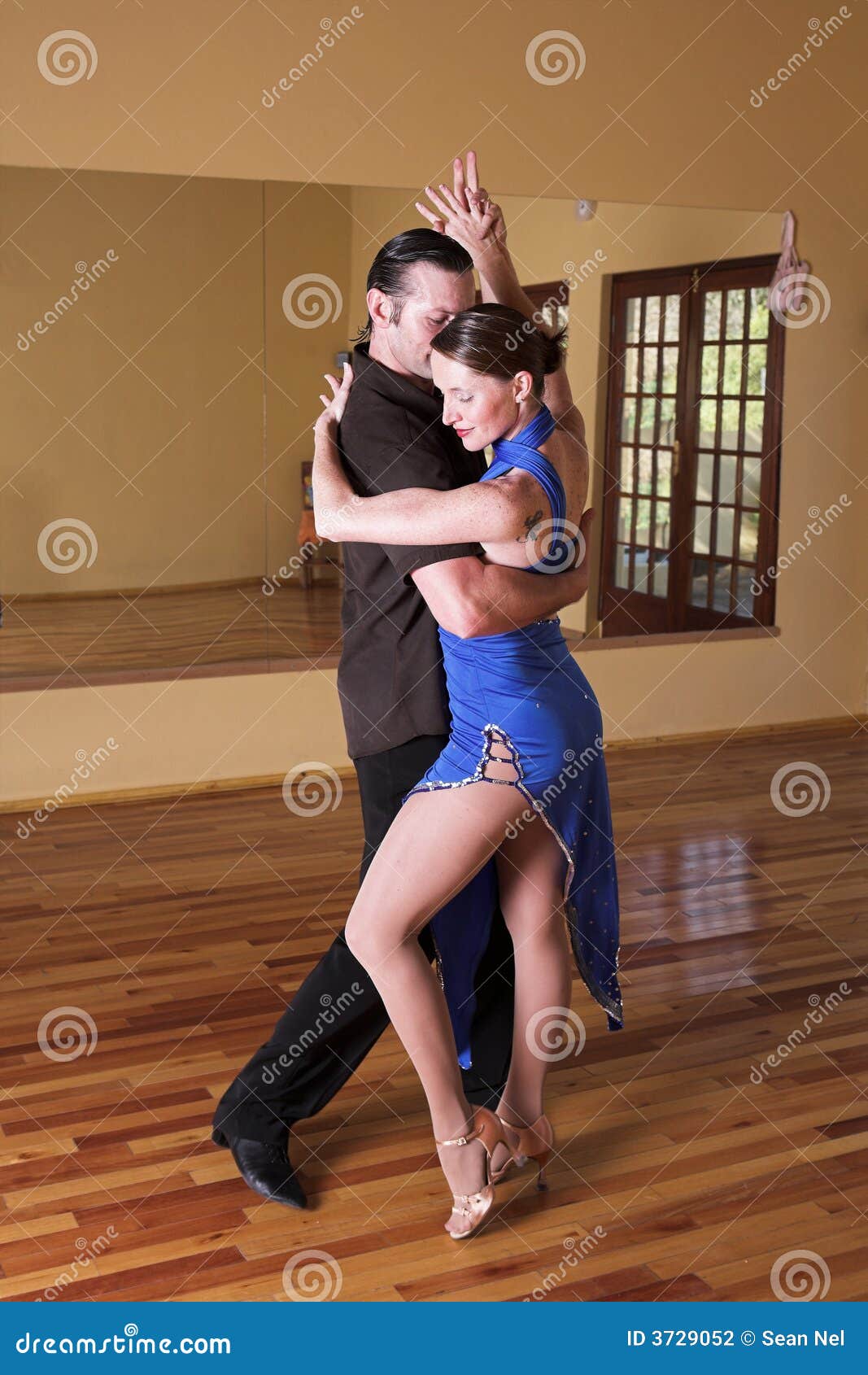 Two Ballroom Dancers Practicing in Their Studio Stock Photo - Image of ...
