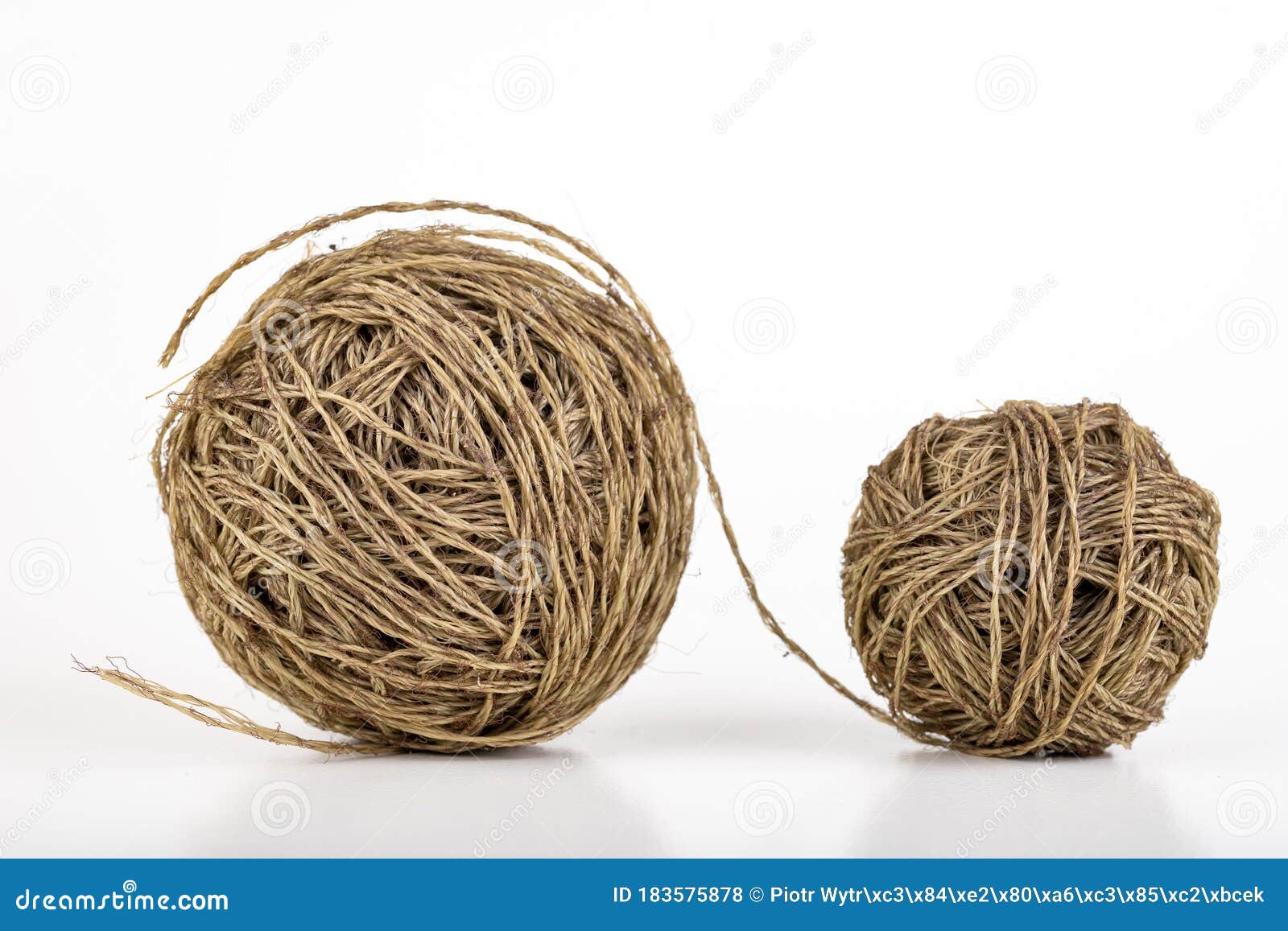 Two Balls of Coiled String for Gardening. Cord for Tying Plants Stock ...
