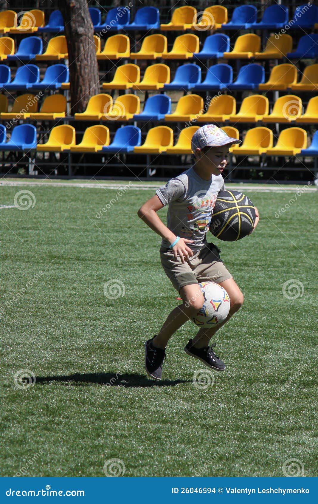 With Two Balls in a Fun Relay Race Editorial Stock Image - Image of ...