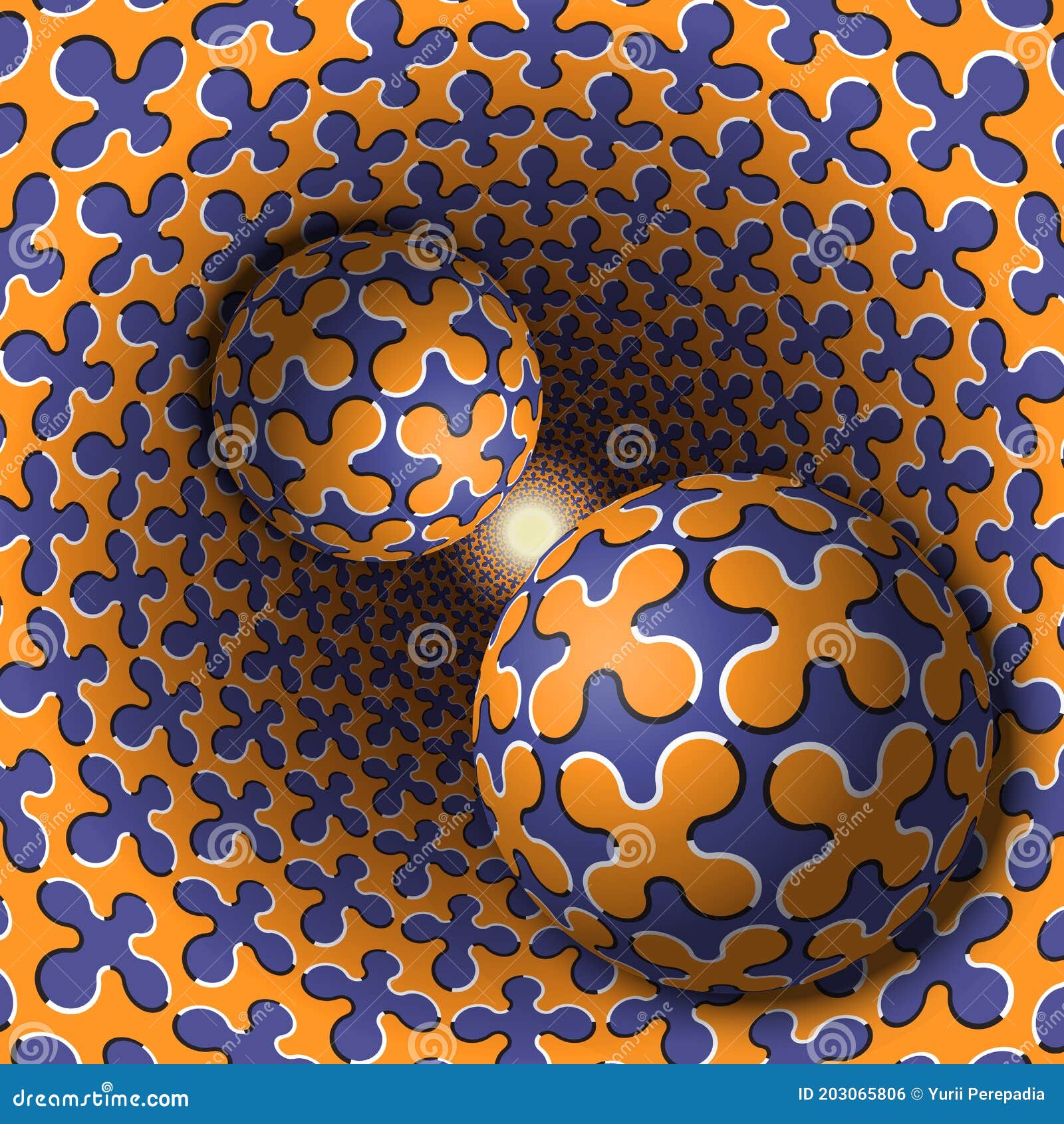 Two Balls are Moving in Hole. 3d Objects of Cruciform Shapes Pattern ...