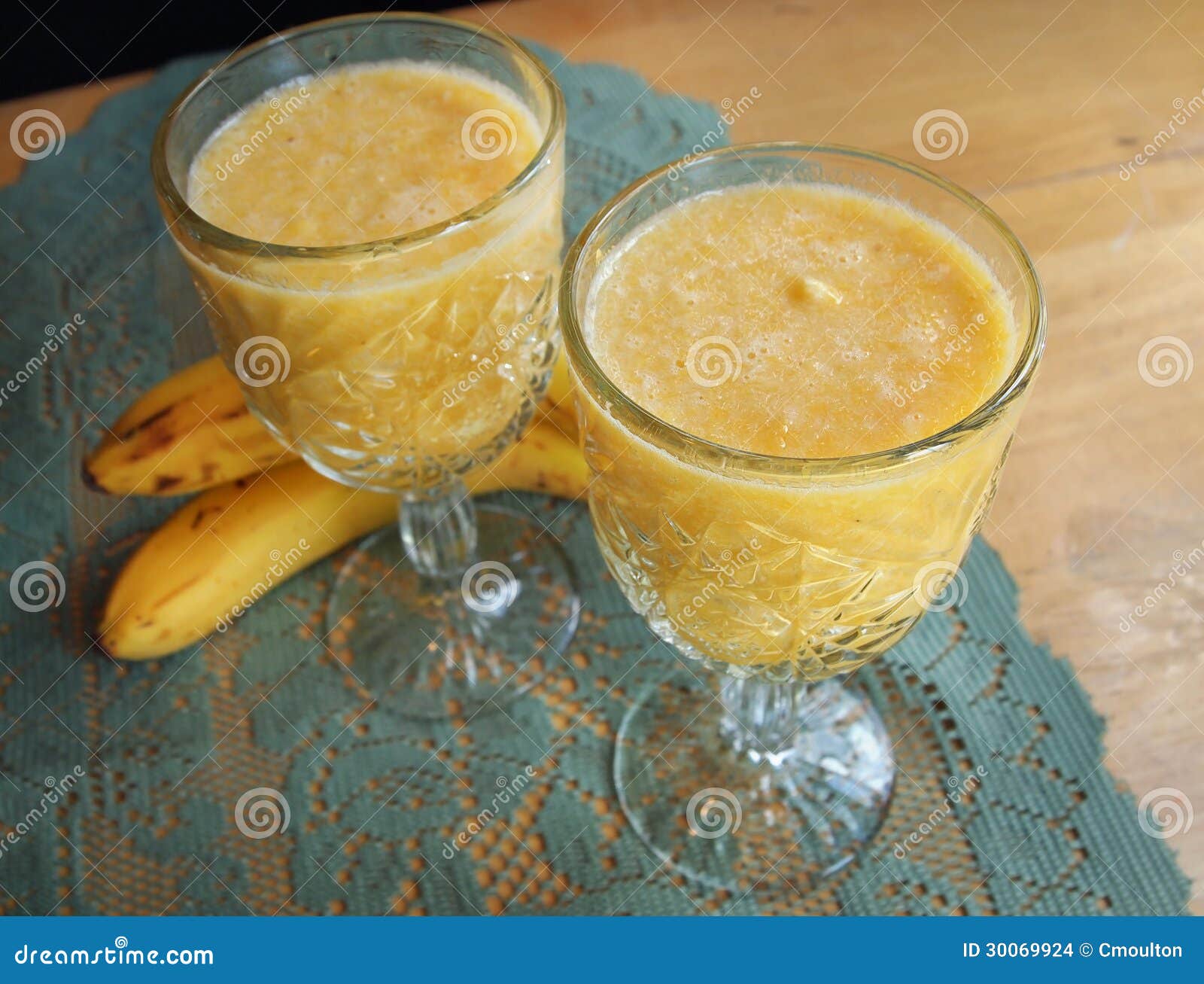 Yellow Banana Smoothie stock photo. Image of dessert - 30069924