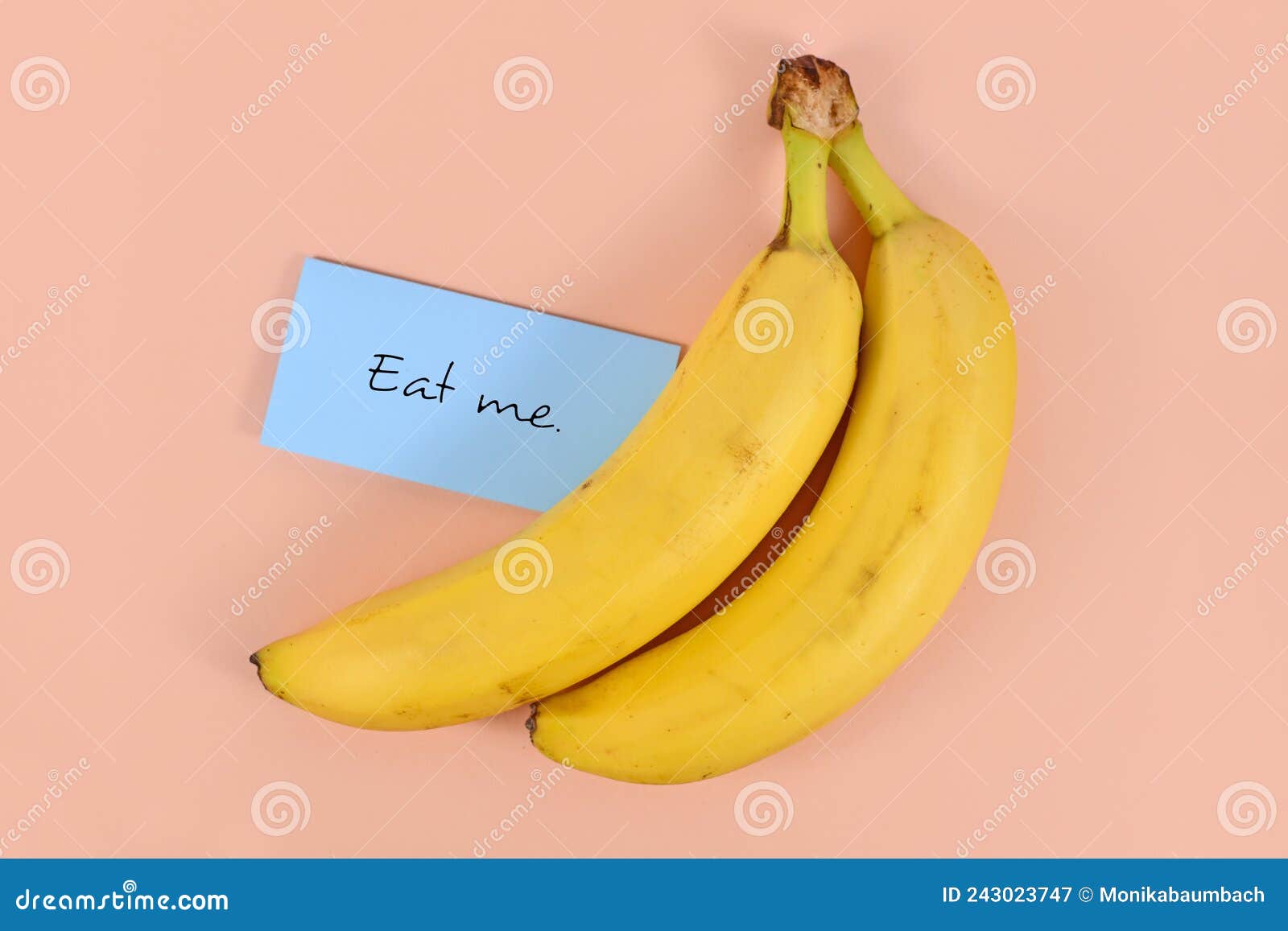 Banana Fruits with Note Saying `eat Me Stock Image - Image of skin ...