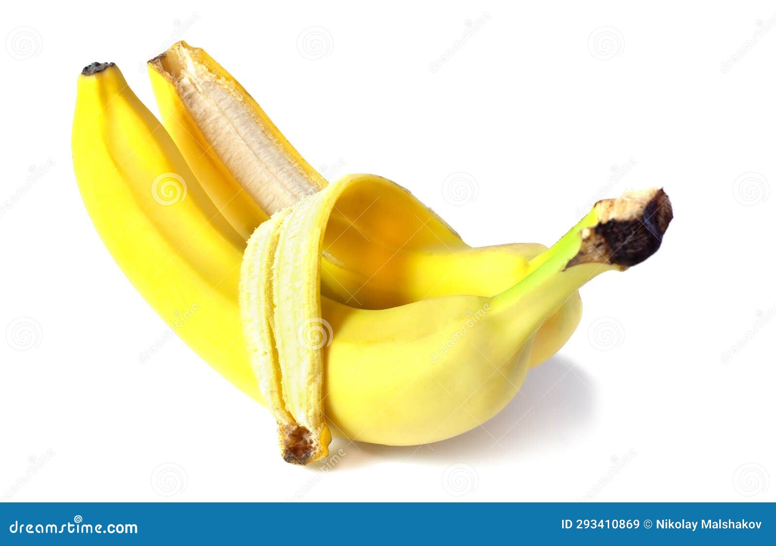 Two Bananas Hugging Isolated on White Background. Stock Image - Image ...