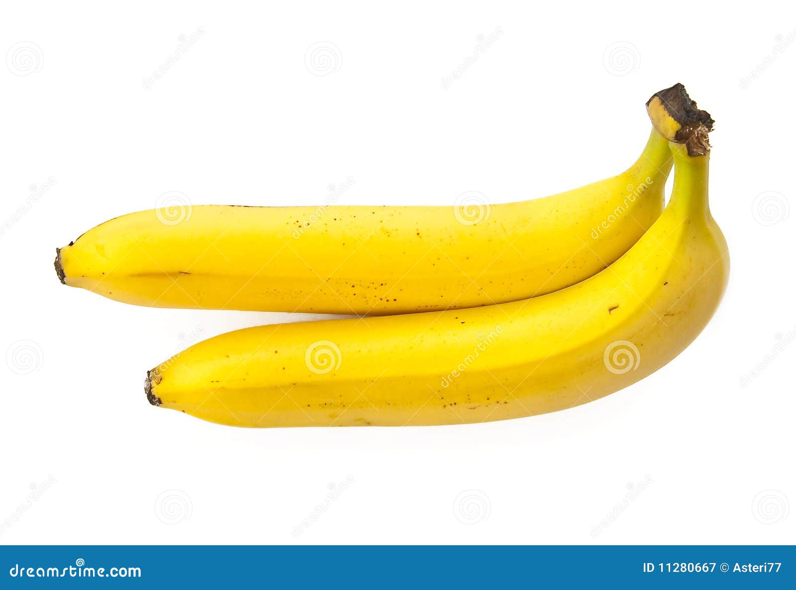 Two Bananas on a White Background, Isolated Stock Image - Image of ...