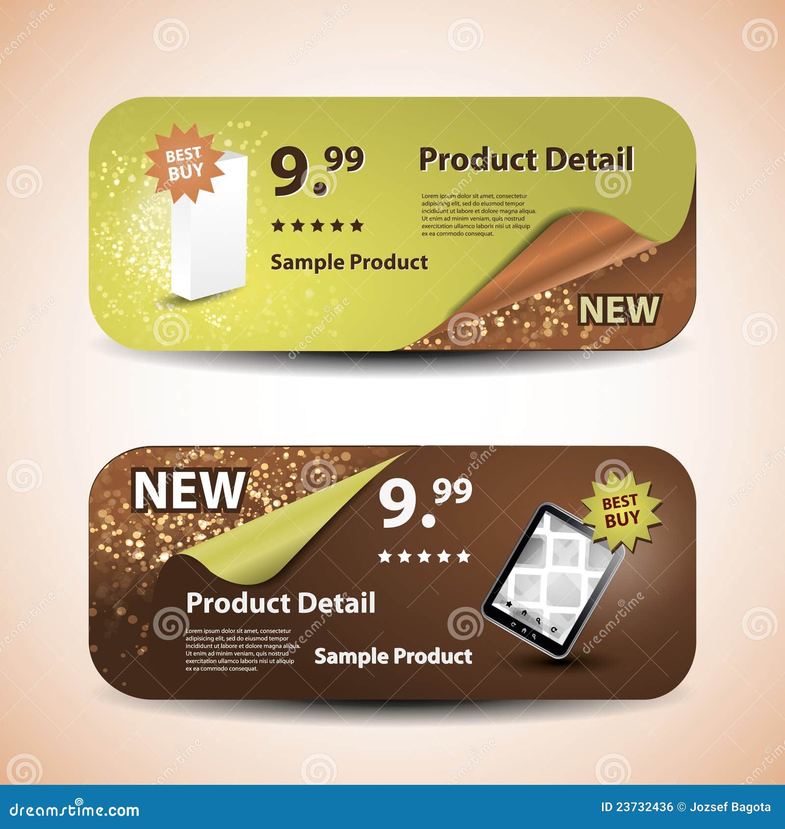 Two Banner Designs stock vector. Illustration of badge - 23732436