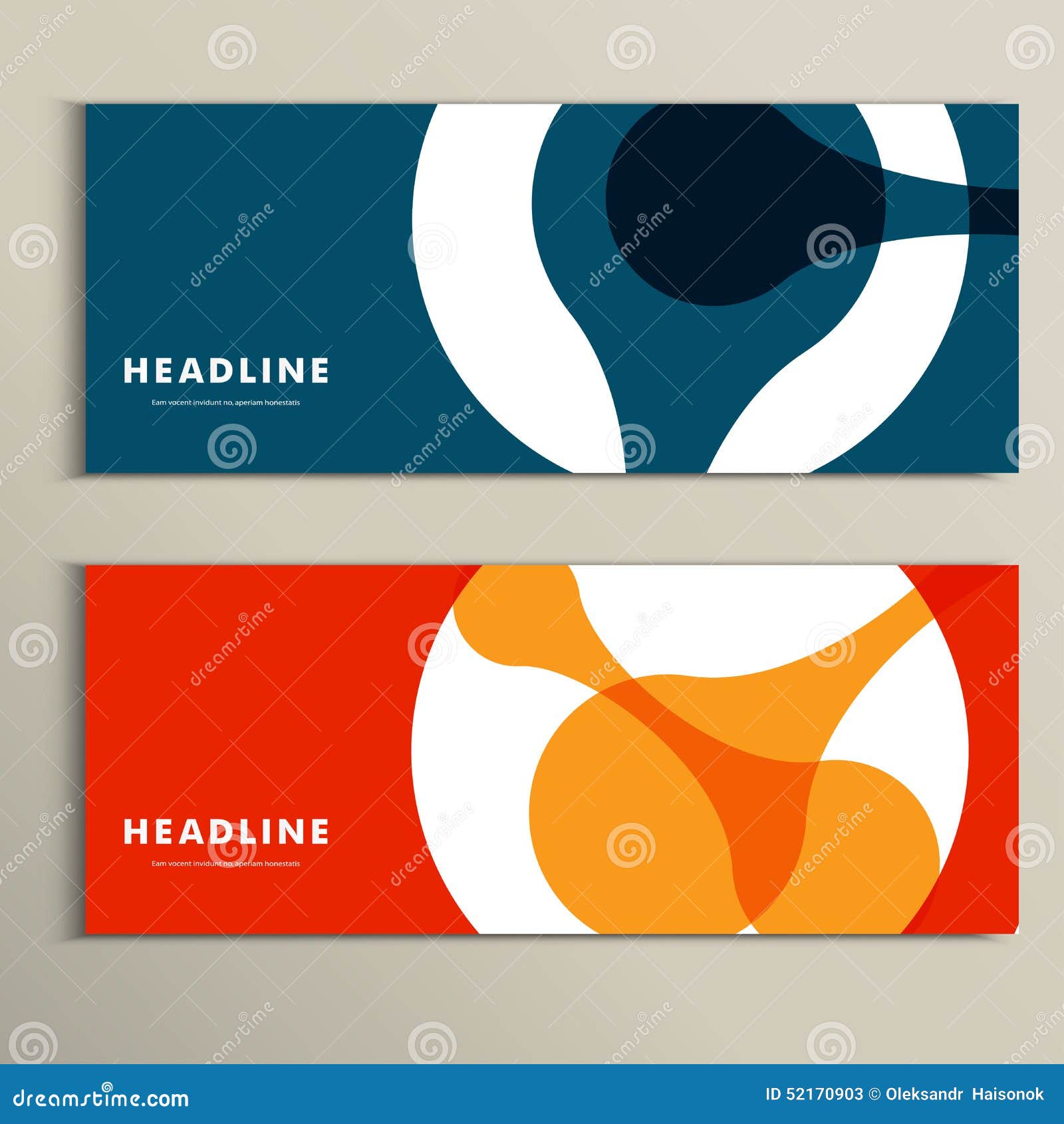 Two Banner Vector Pattern with Abstract Figures Stock Vector ...