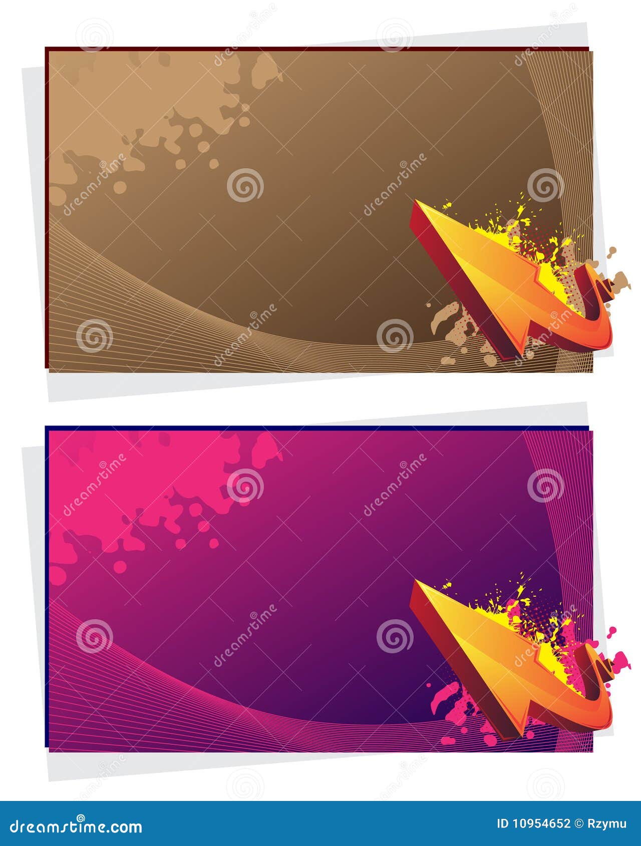 Two banners stock vector. Illustration of clip, symbol - 10954652