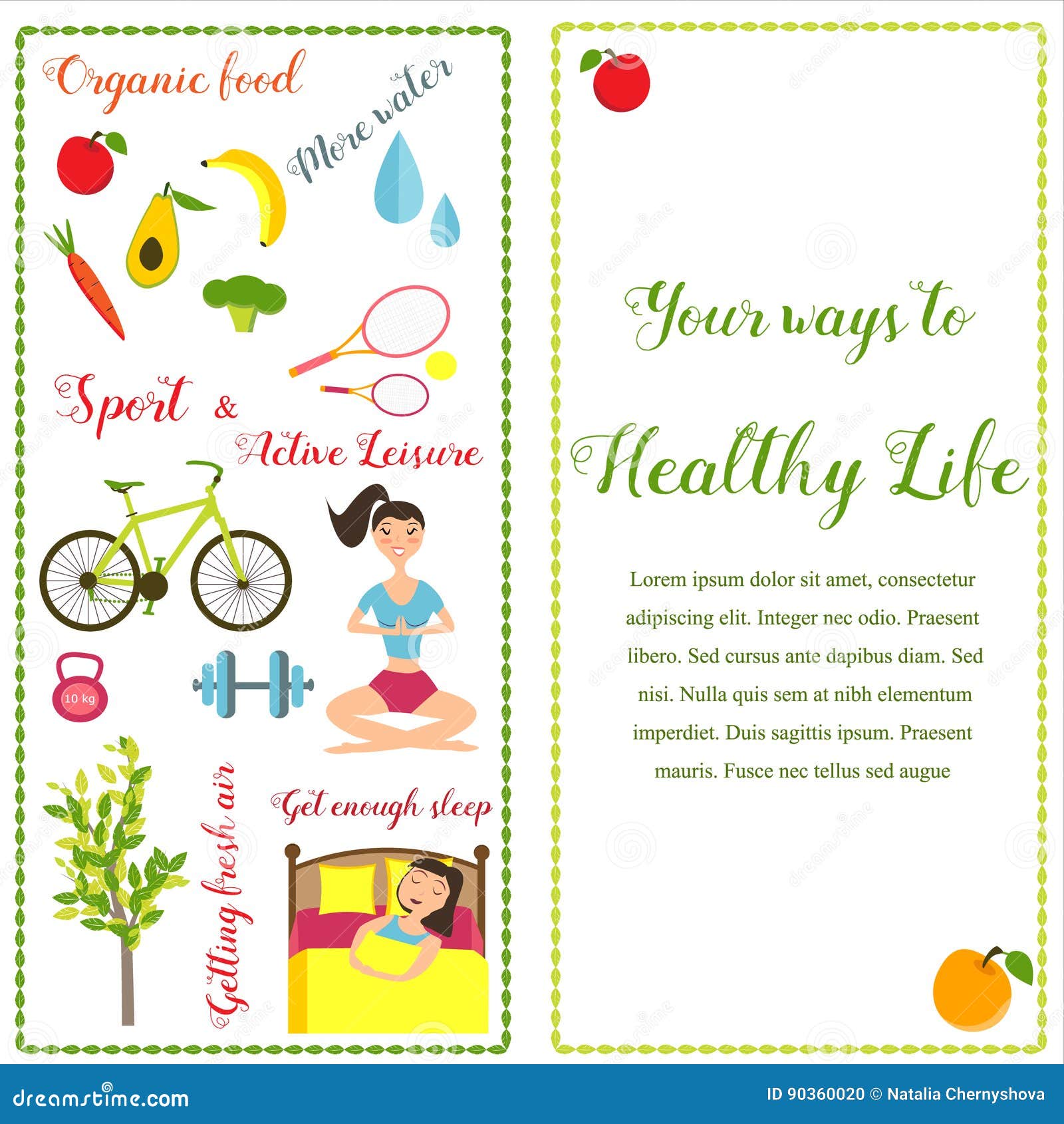 Two Banners Healthy Life Style in Flat Design Stock Vector ...