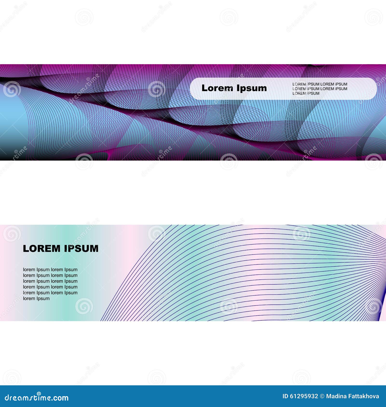 Two Banners with Web of Thin Lines Stock Vector - Illustration of ...