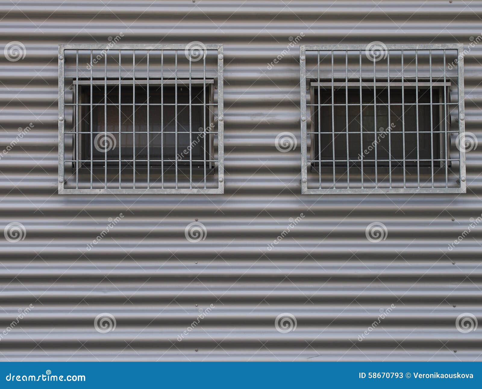 Two barred windows stock image. Image of steel, texture - 58670793