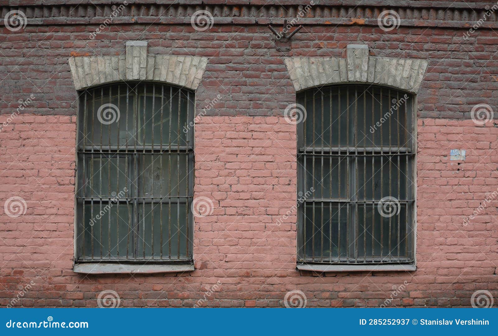 Barred Windows On A High Security Prison Building Royalty-Free Stock ...