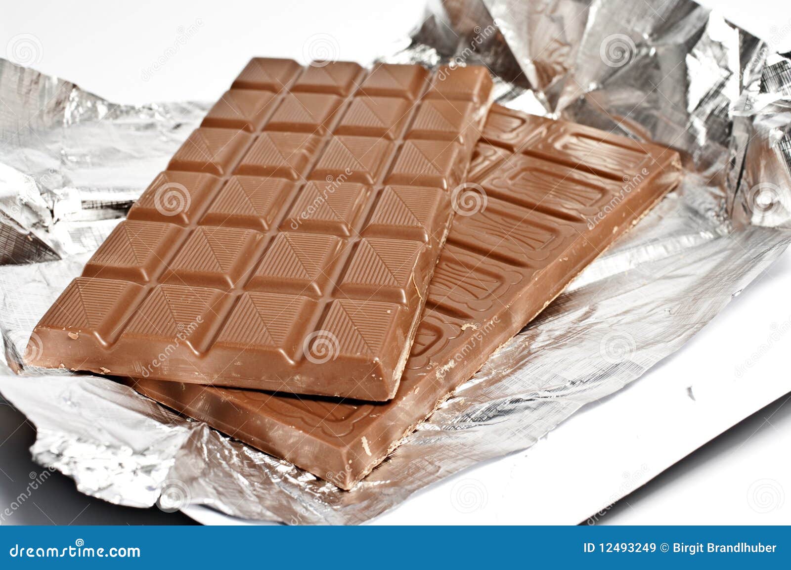 Two bars of milk chocolate stock image. Image of snack - 12493249
