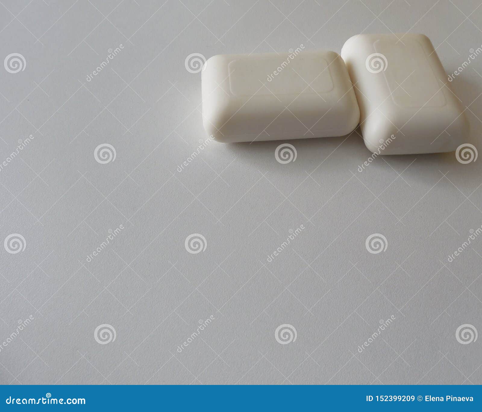 Two Bars of Soap on a White Table. Nice White Sticks Stock Image ...