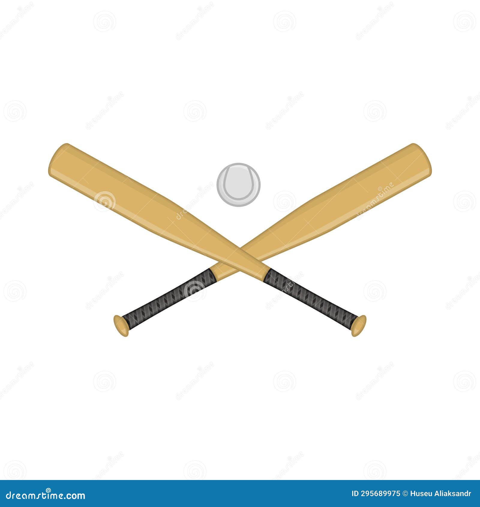 Two baseball bats crossed. stock illustration. Illustration of ...