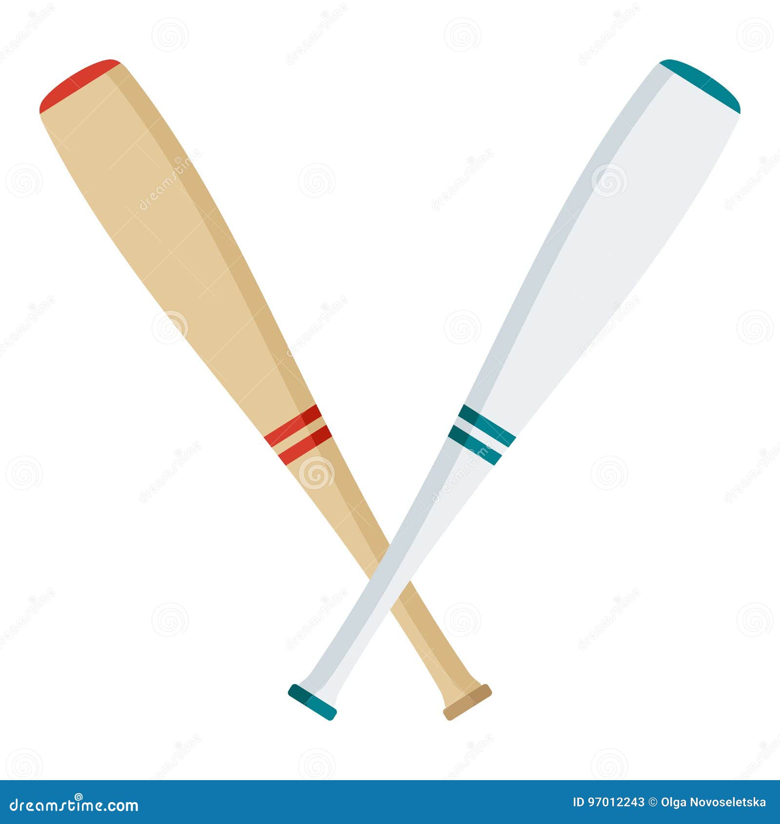 Two baseball bats stock vector. Illustration of concept - 97012243